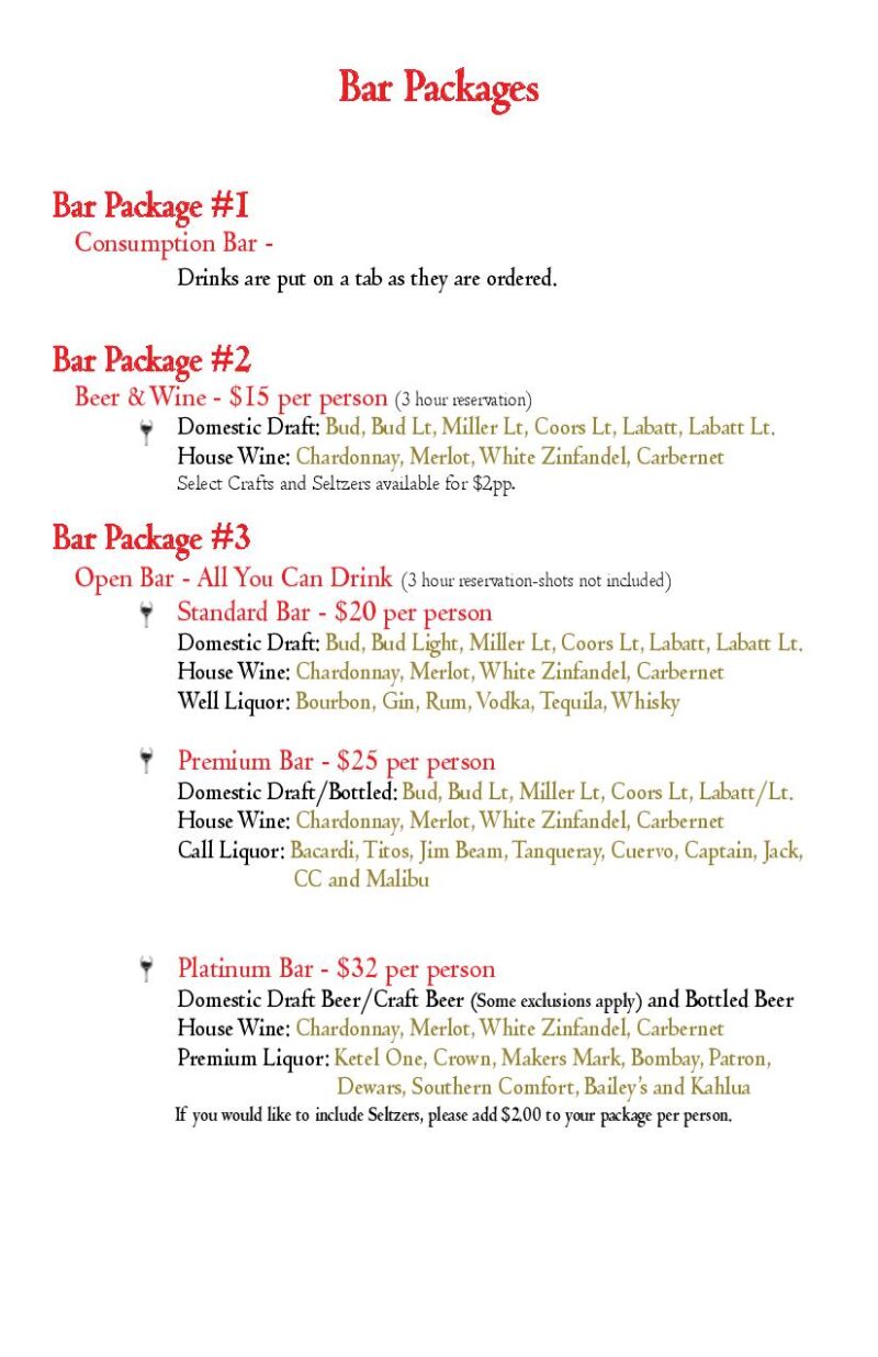 Beverage Packages – Hamlin Pub