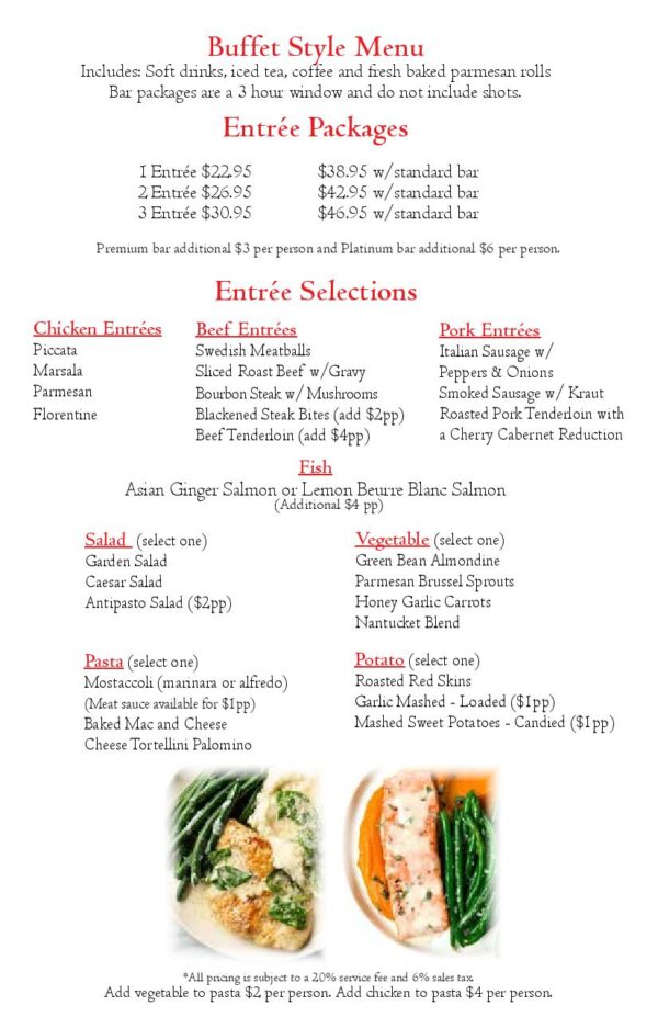 Buffet Style Menu – Hamlin Pub